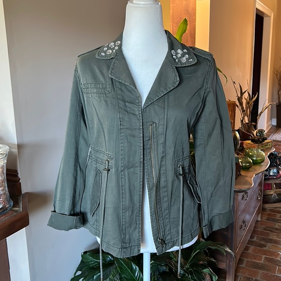 Dolled Up | Jackets & Coats | Dolled Up Army Green Utility Jacket Szs ...